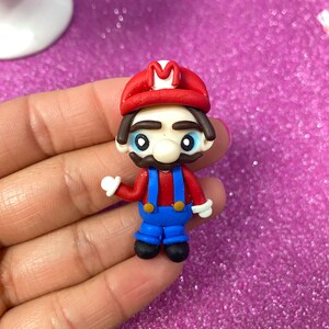 Video Game Bros, Mario, Luigi, Bow Clay Center, Clay Charm, Clay Bow ...