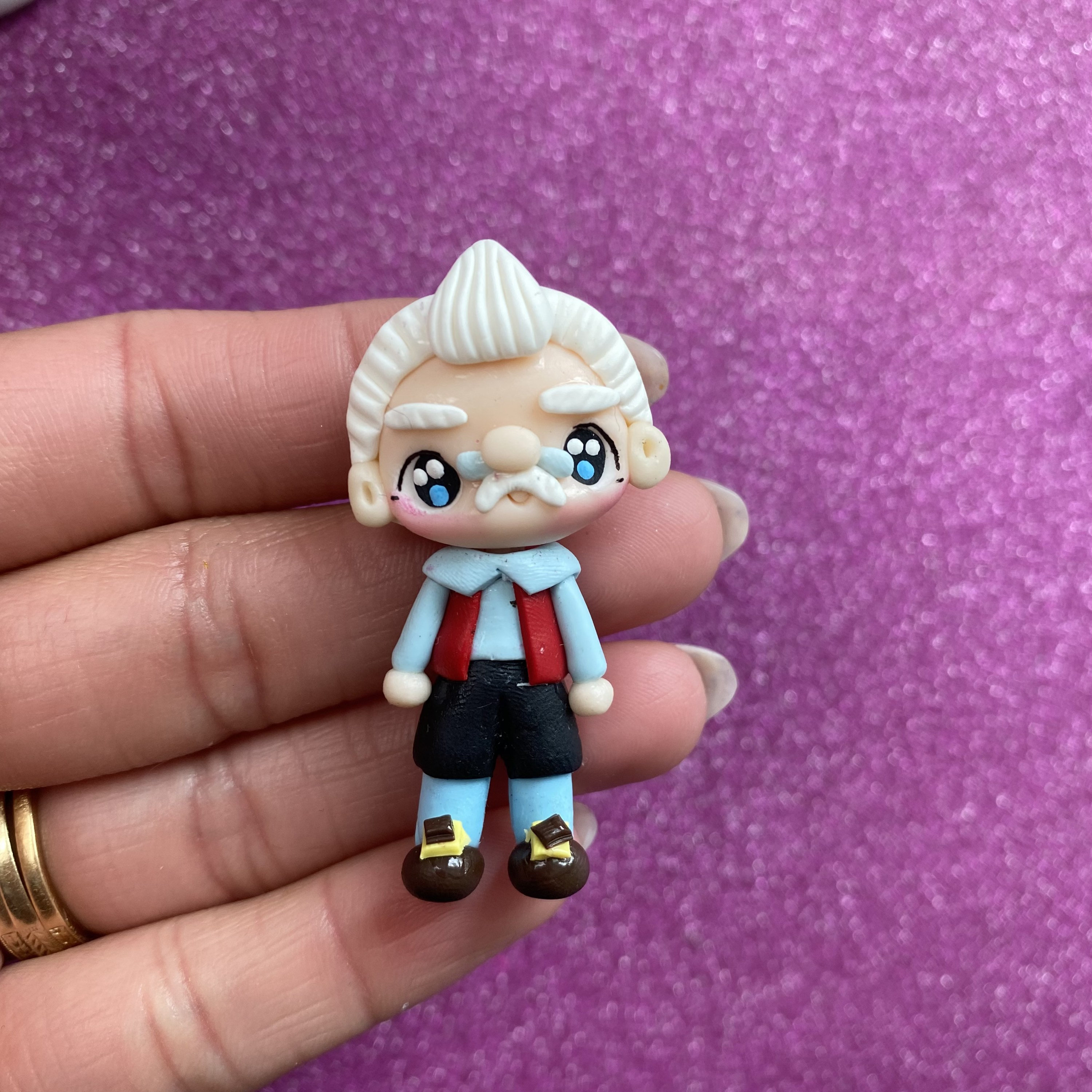 Wooden Puppet, Pinocchio , Bow Clay Center, Clay Charm, Clay Bow Center ...