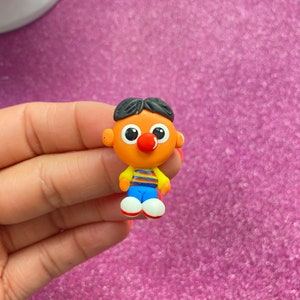 Sesame, Puppet, CHOOSE ONE, Clay Charm, Clay Bow Center, Polymer Clay ...