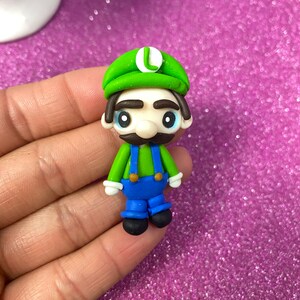 Video Game Bros, Mario, Luigi, Bow Clay Center, Clay Charm, Clay Bow ...