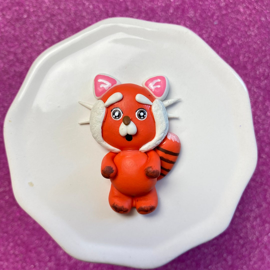 Red Panda, Turning, Red, Bow Clay Center, Clay Charm, Clay Bow Center ...