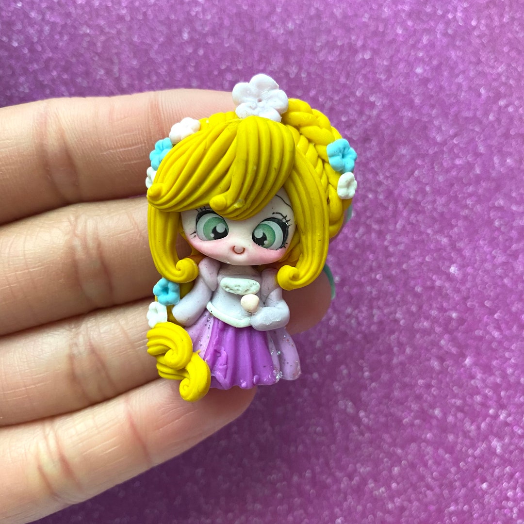 Rapunzel, Tangled, Bow Clay Center, Clay Charm, Clay Bow Center ...