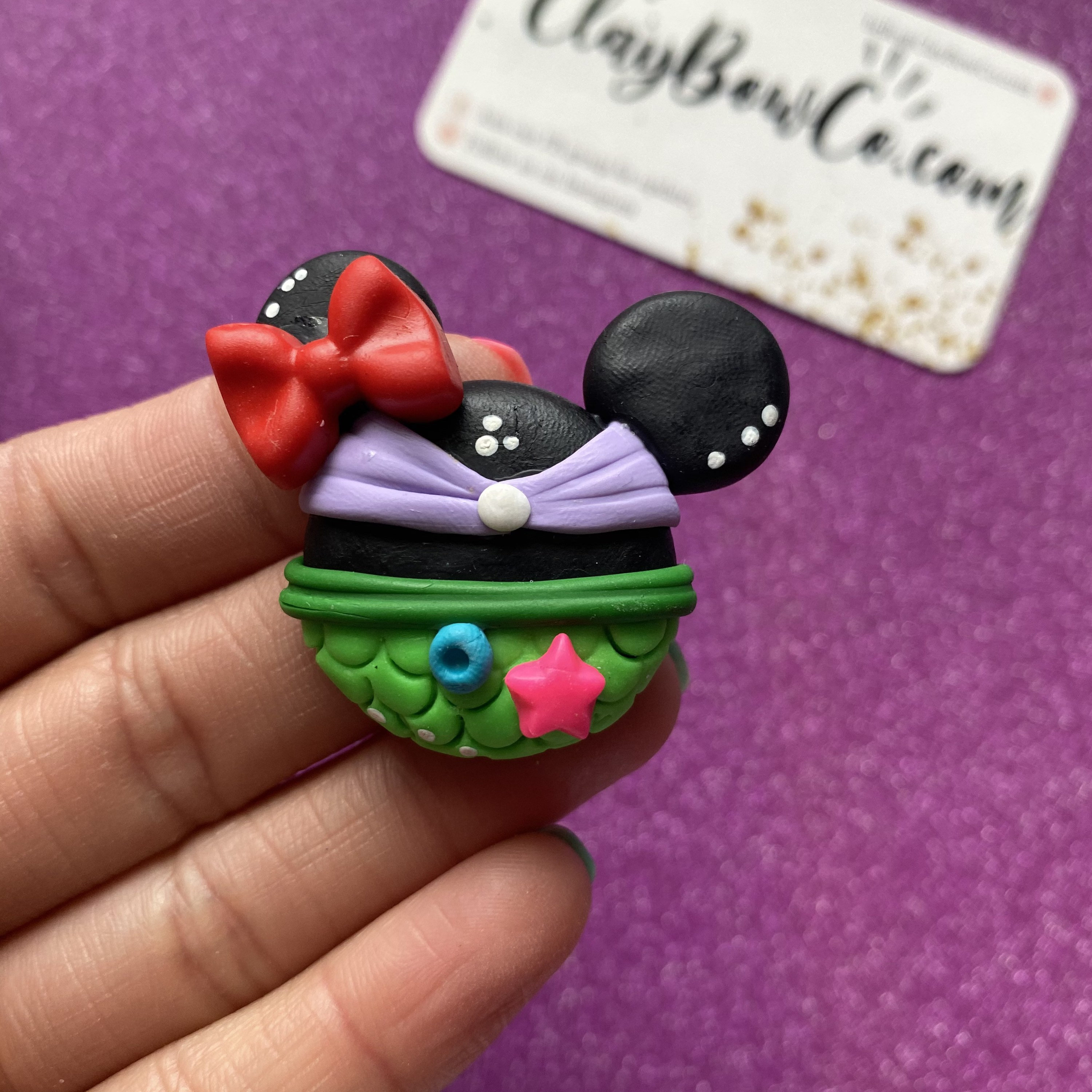 Ariel, Little Mermaid, Bow Clay Center, Clay Charm, Clay Bow Center ...