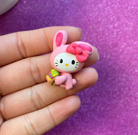 Bunny Spring Hello Kitty Bow Clay Center Clay Charm Clay - Etsy