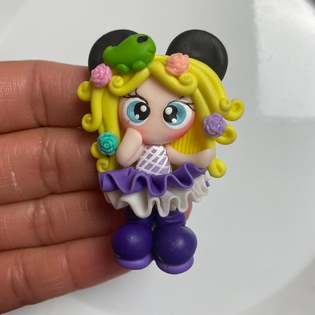 Rapunzel, Tangled, Bow Clay Center, Clay Charm, Clay Bow Center ...