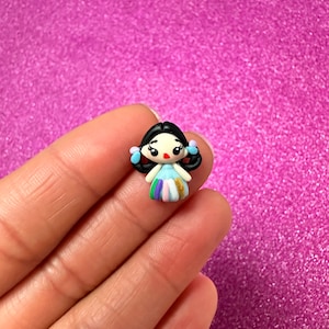 Maria Doll, TINY, Mexican Doll, Princess, Bow Clay Center, Clay Charm ...
