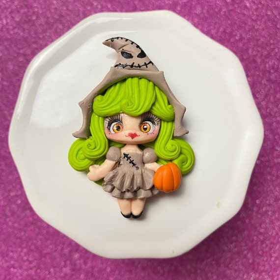 Halloween Oogie Nightmare Boogie Bow Clay Center Clay - Etsy