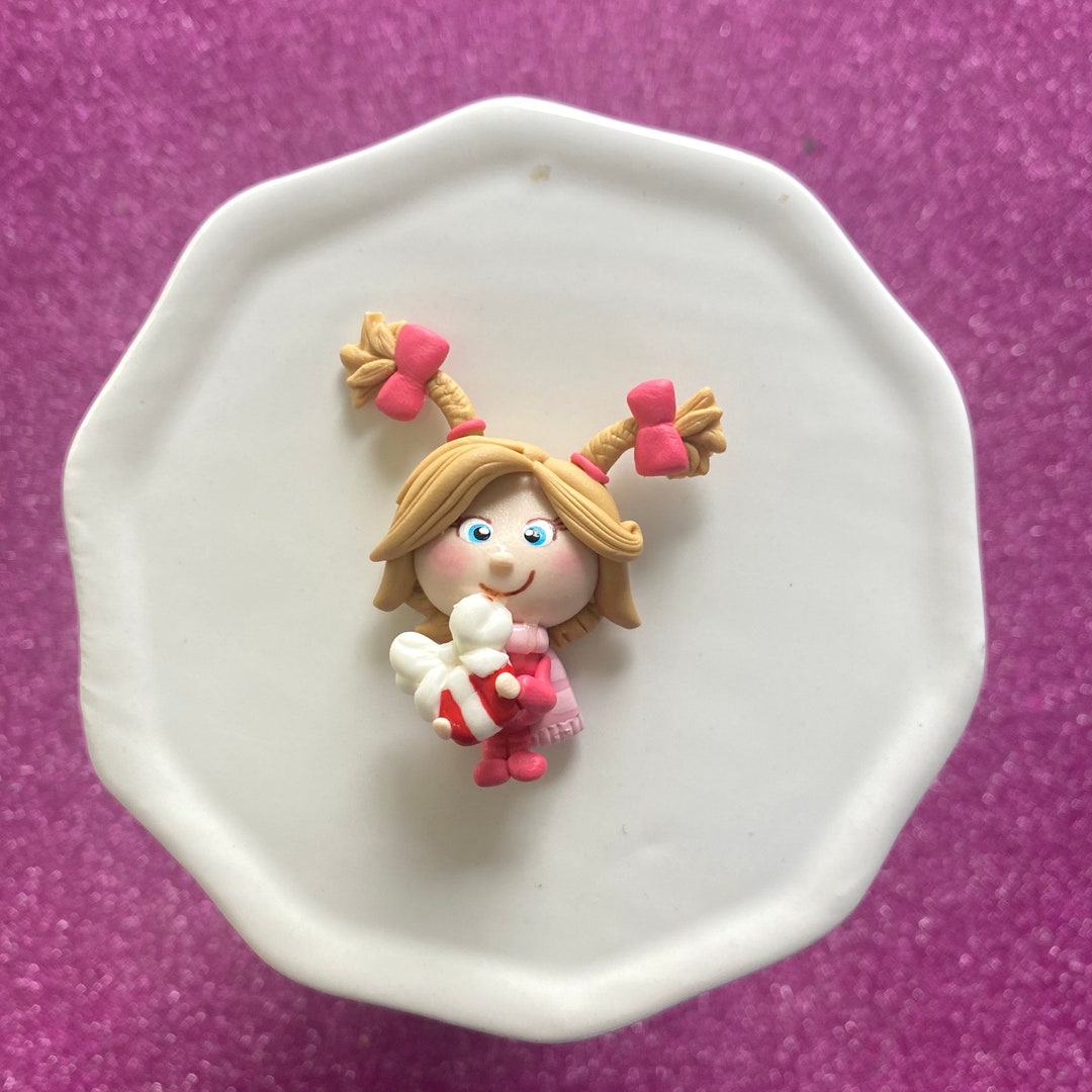 Christmas, Pink Dress, Cindy, Bow Clay Center, Clay Charm, Clay Bow ...