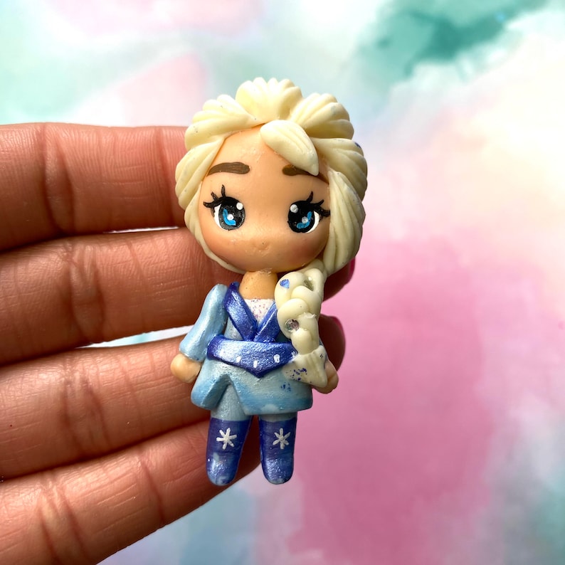 Frozen Anna Elsa Bow Clay Center Clay Charm Clay Bow - Etsy