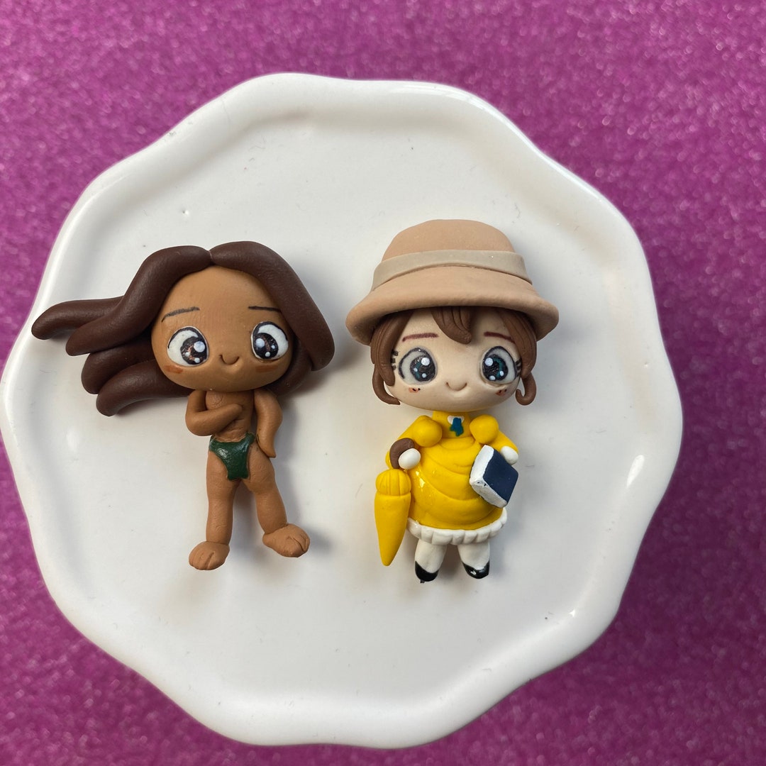 Tarzan, Jane, CHOOSE ONE, Bow Clay Center, Clay Charm, Clay Bow Center ...