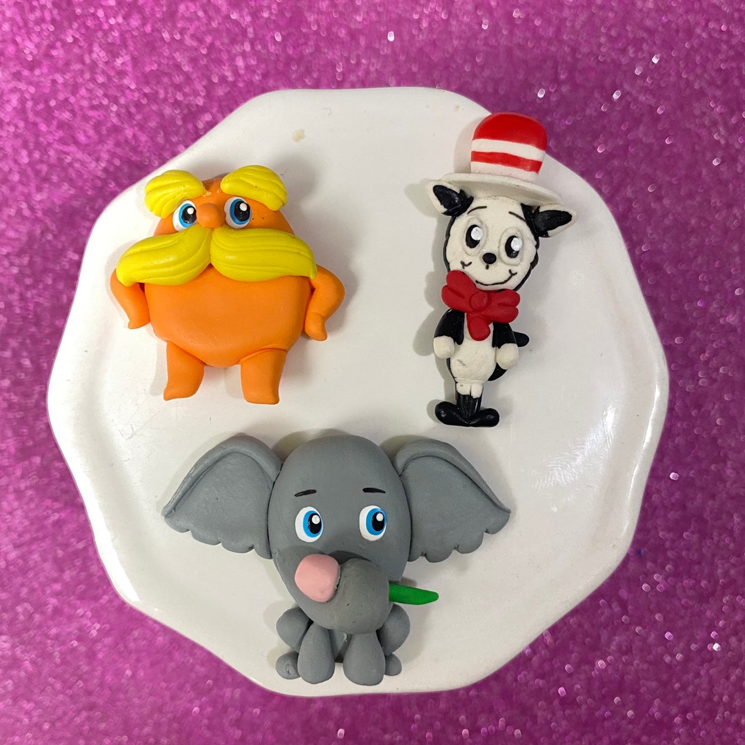 Book Characters, Hat, Elephant, Storybook, Bow Clay Center, Clay Charm ...