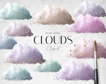 Clouds Clip Art | Etsy