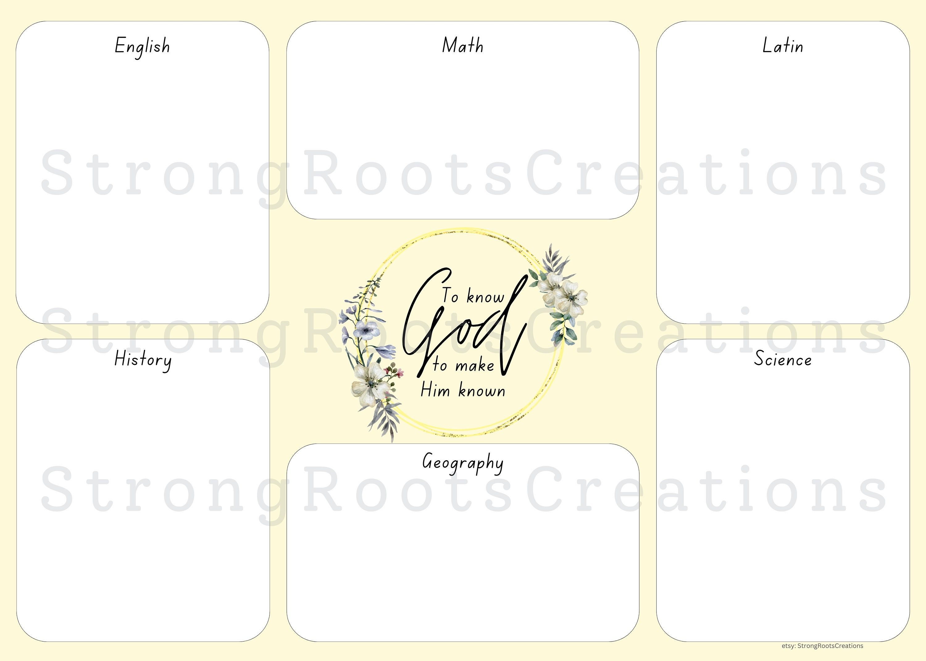 Foundations Tutor Board - Floral Ring - 6 Boxes - Etsy