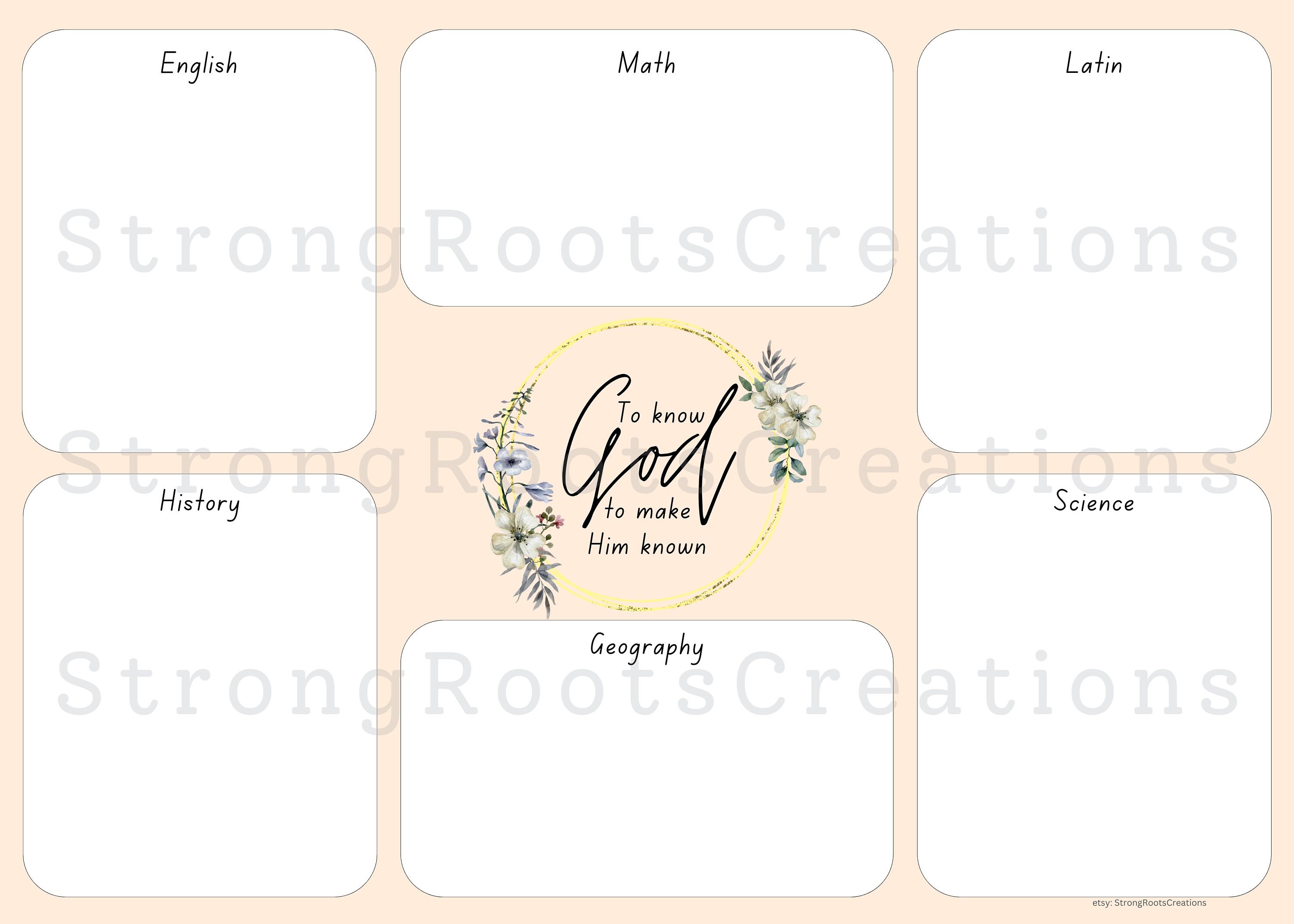 Foundations Tutor Board Floral Ring 6 Boxes - Etsy