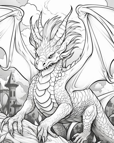 18 Dragon Fantasy Coloring Page Book Adults Kids Instant - Etsy