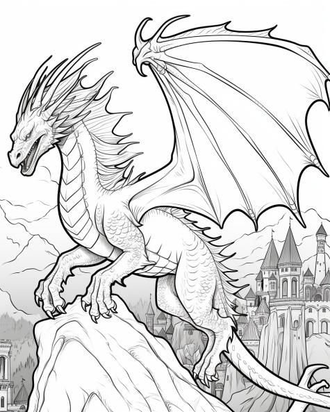 18 Dragon Fantasy Coloring Page Book Adults Kids Instant - Etsy