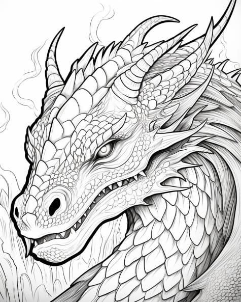 18 Dragon Fantasy Coloring Page Book, Adults + Kids- Instant Download ...