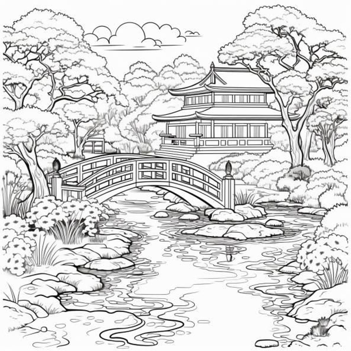 30 Landscape Coloring Pages Printable Nature Coloring Book for Adults ...