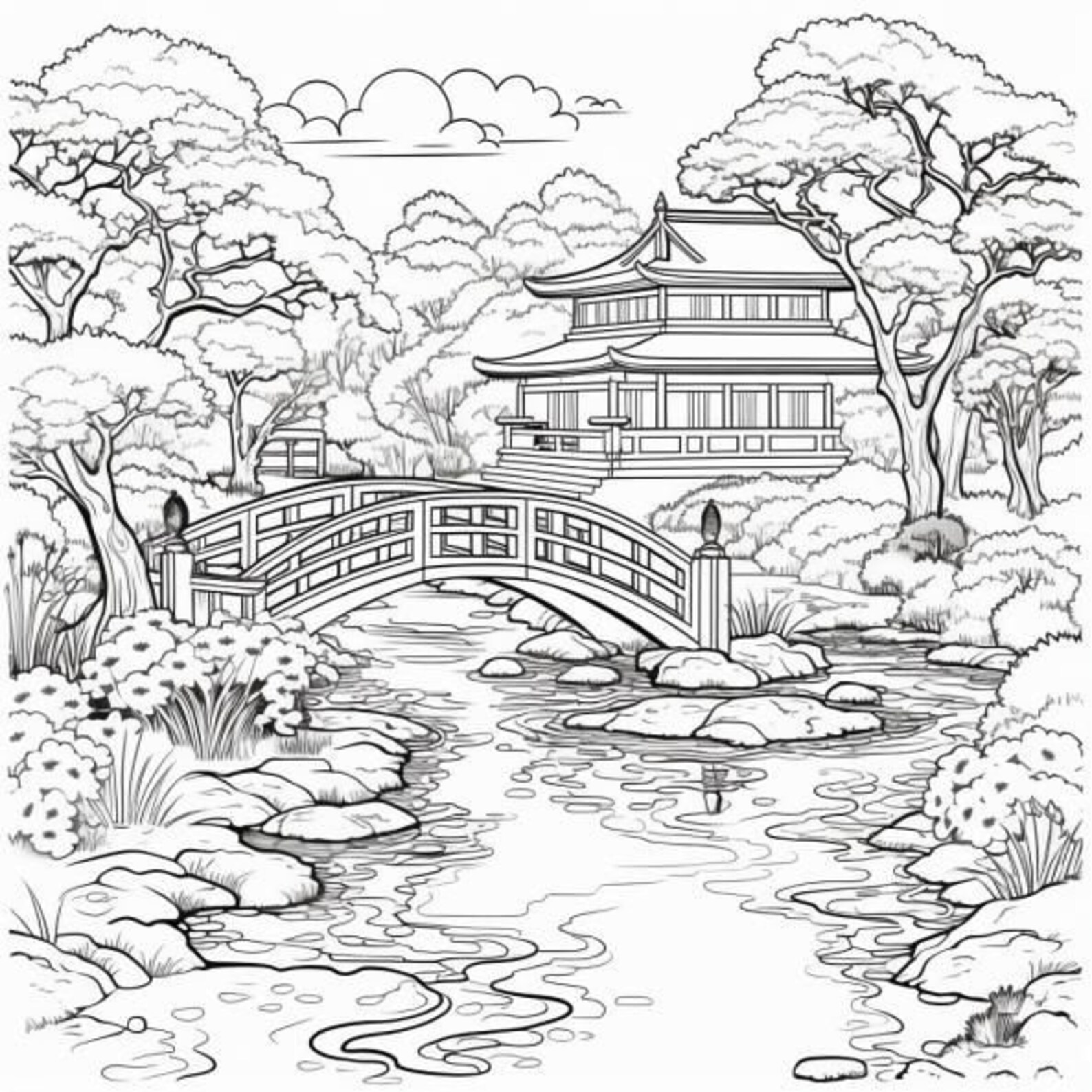 30 Landscape Coloring Pages Printable Nature Coloring Book for Adults ...