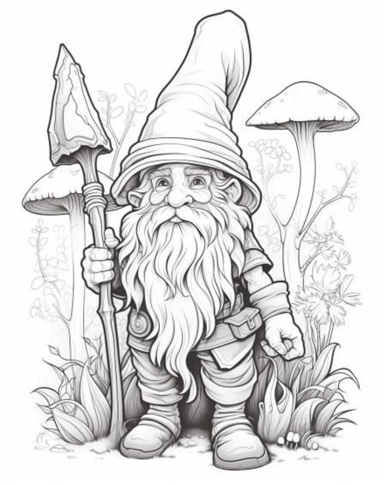 25 Gnome Coloring Pages Fantasy Coloring Christmas Coloring Page ...
