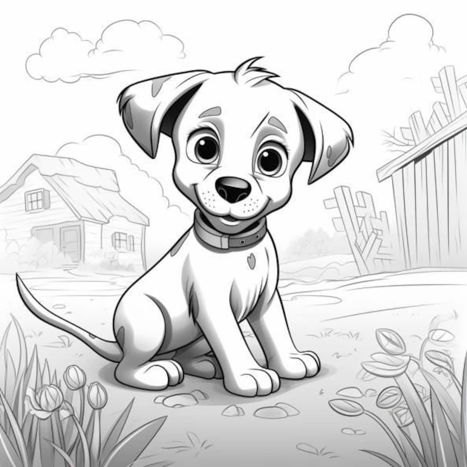 20 Puppy Love Dog Coloring Page Book, Adults + Kids- Instant Download ...