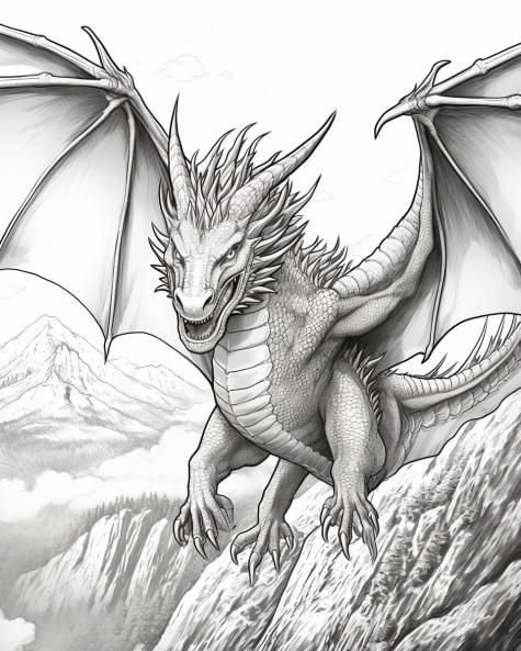 18 Dragon Fantasy Coloring Page Book Adults Kids Instant - Etsy