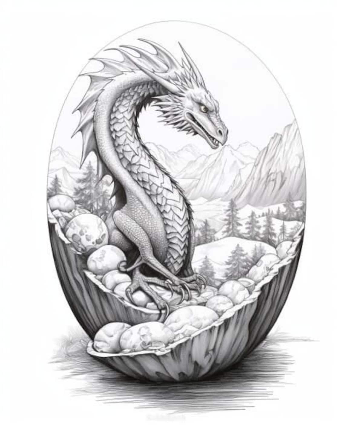 20 Dragon Fantasy Coloring Pages, Adults + Kids- Instant Download ...