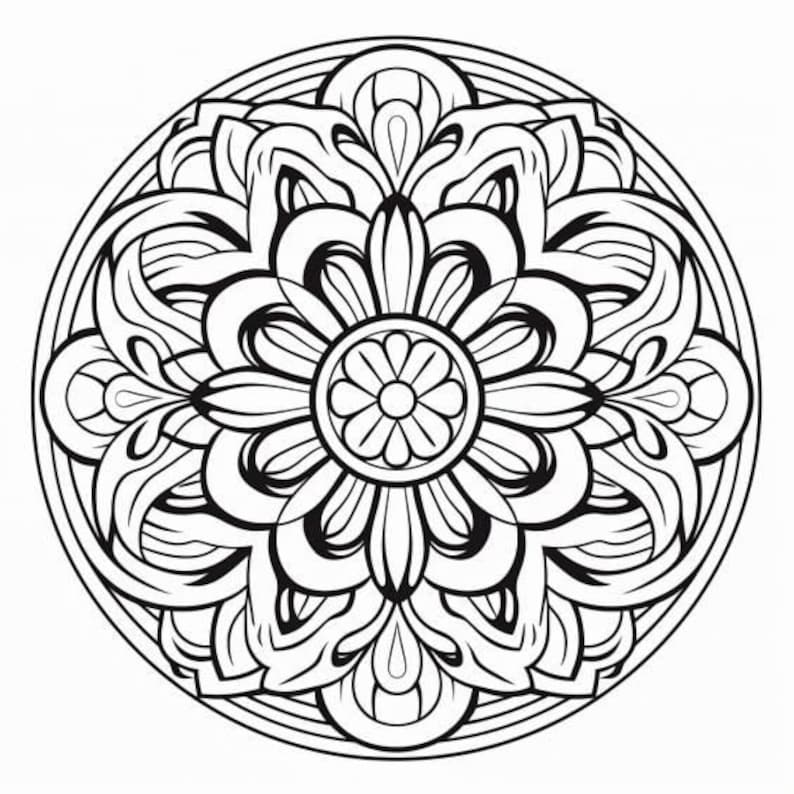 50 Mandala Coloring Pages, Printable Full Page Mandalas for Teens ...