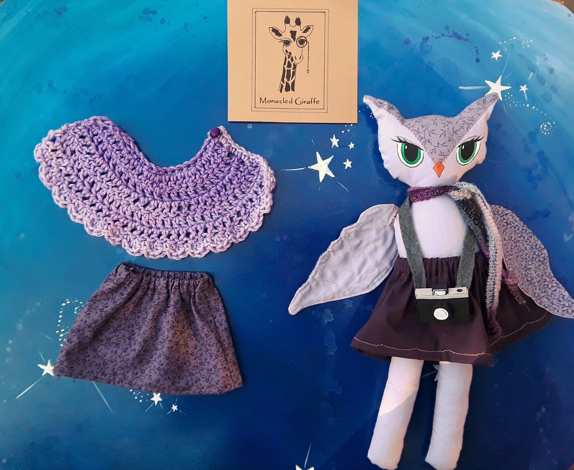 Owl Doll, Lavender Owl Doll, Calico Doll, Woodland Doll, Animal Doll ...