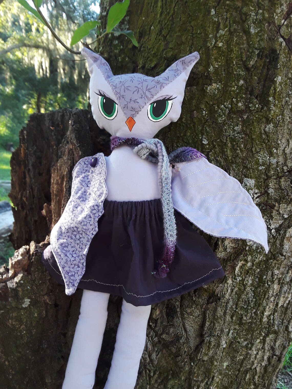 Owl Doll, Lavender Owl Doll, Calico Doll, Woodland Doll, Animal Doll ...