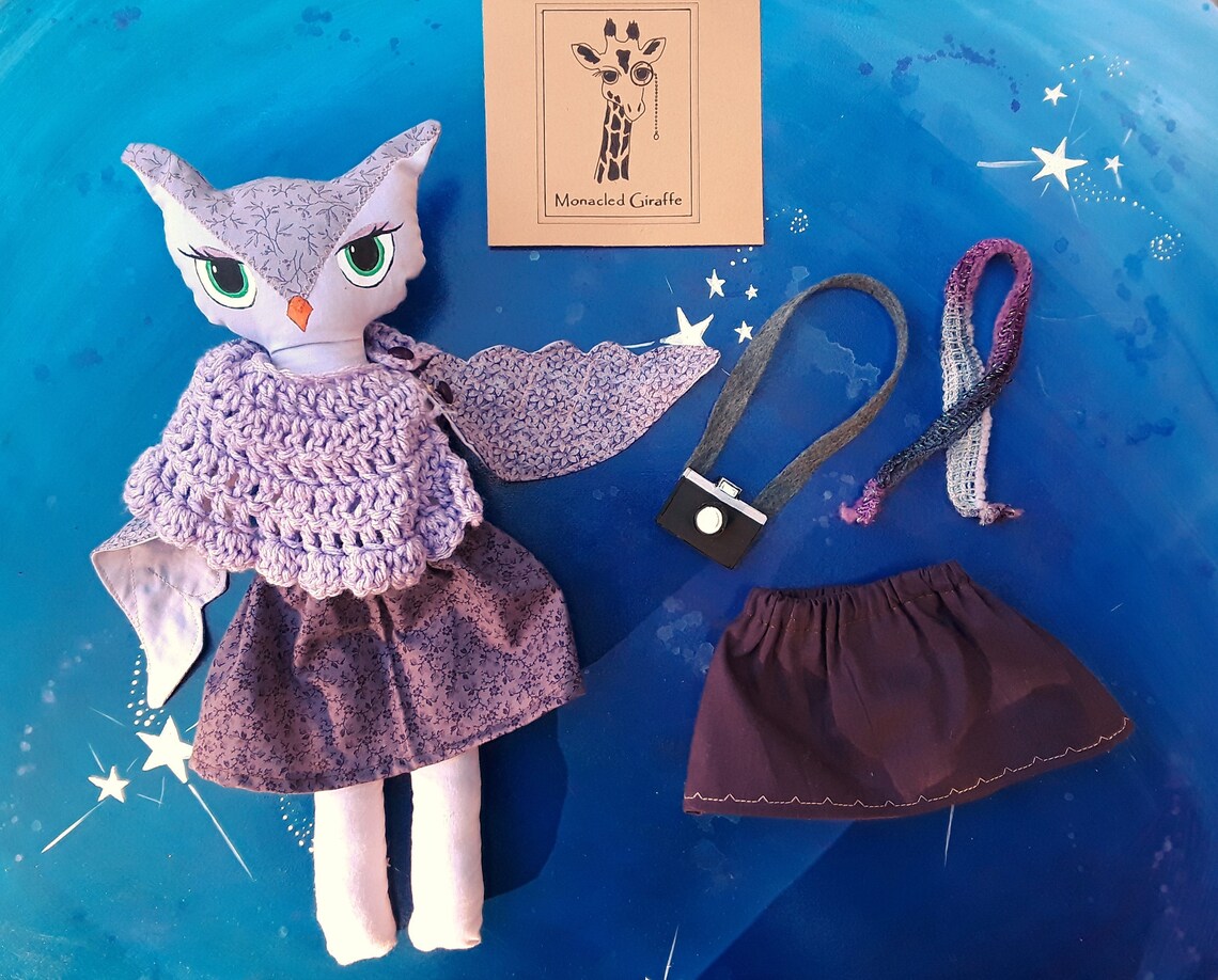 Owl Doll, Lavender Owl Doll, Calico Doll, Woodland Doll, Animal Doll ...