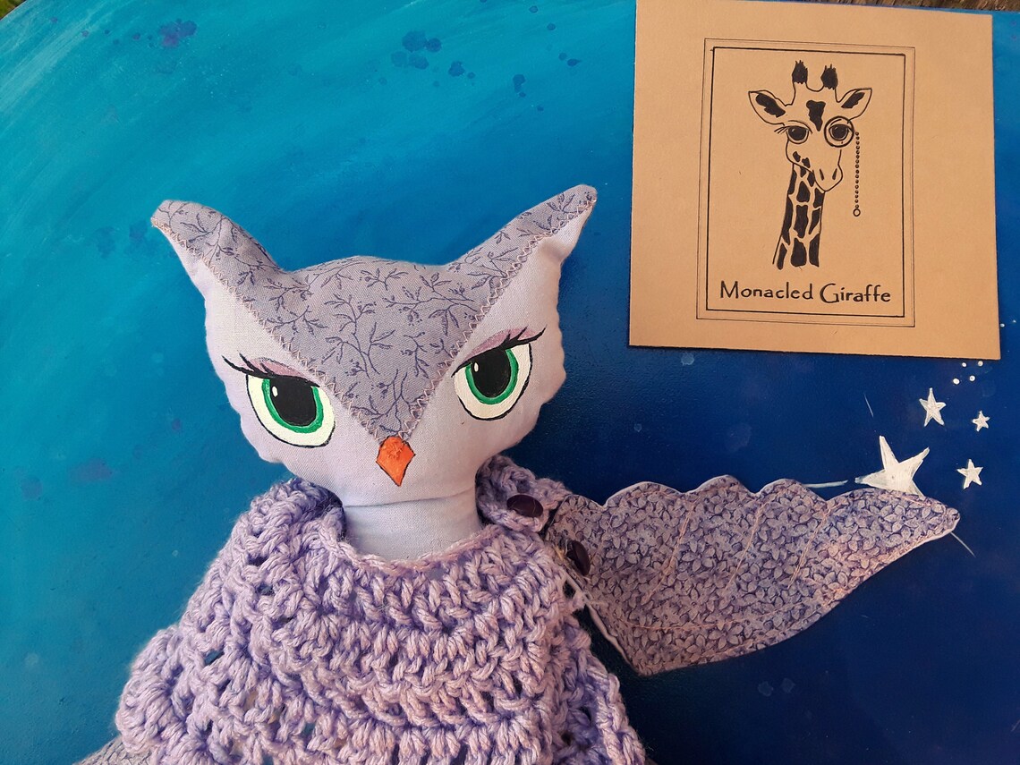 Owl Doll, Lavender Owl Doll, Calico Doll, Woodland Doll, Animal Doll ...