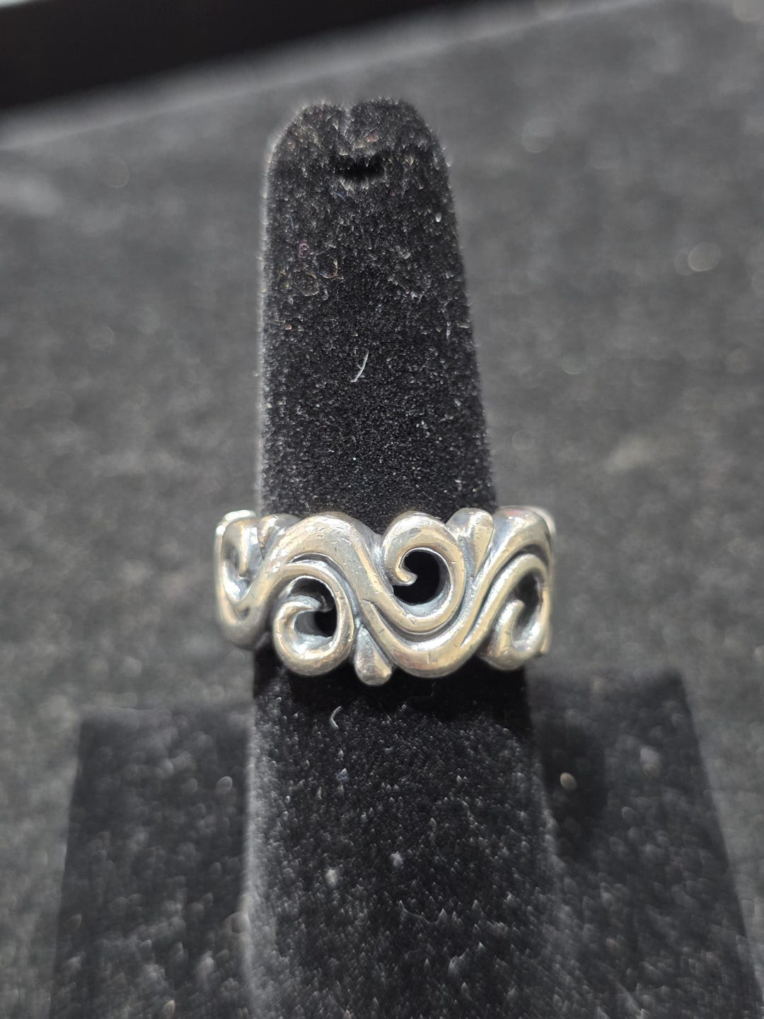 Vintage Sterling Silver Ocean Wave Scroll Ring - Sizs 7.75 - 11.3g - Etsy