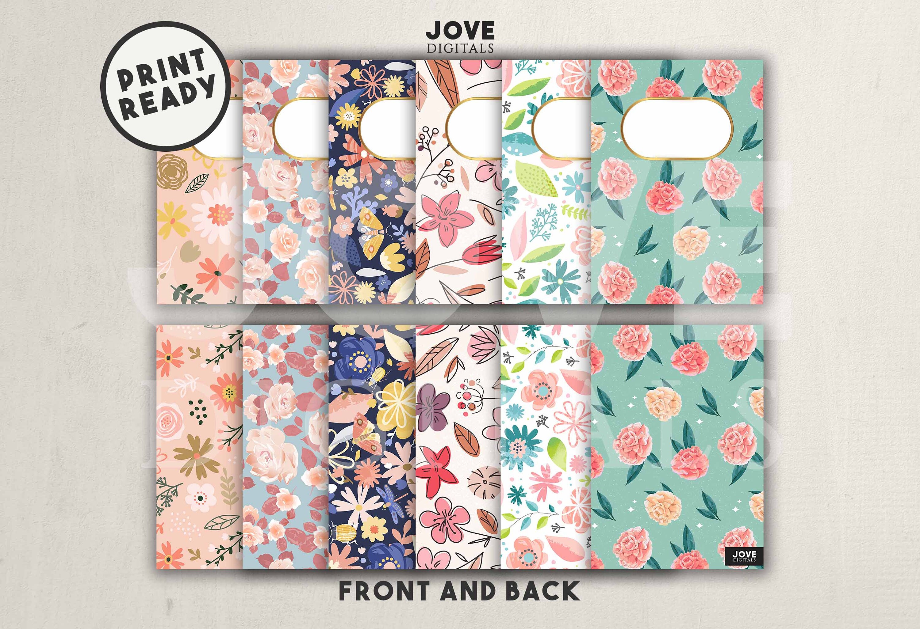 12 Flower Patterns Printable Covers | Happy Planner Cover | Custom ...