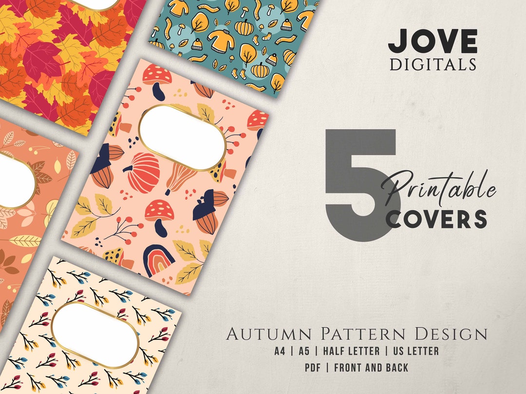 5 Autumn Printable Covers | Happy Planner Covers | Custom Planner Cover ...