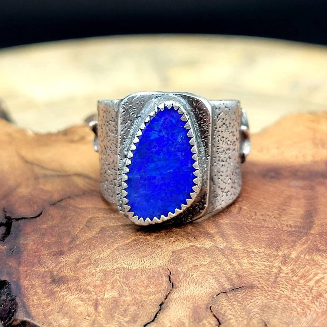 Handmade Lightning Ridge Austrailian Opal and Sterling Ring. U.S. Size ...