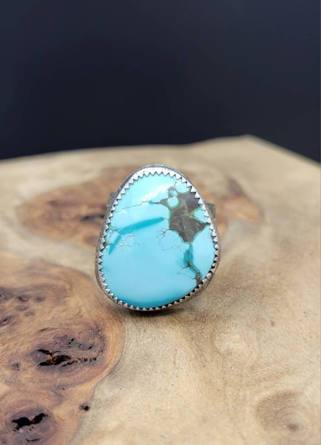 Handmade Thunderbird Turquoise and Sterling Silver Ring. Size 8.5 - Etsy