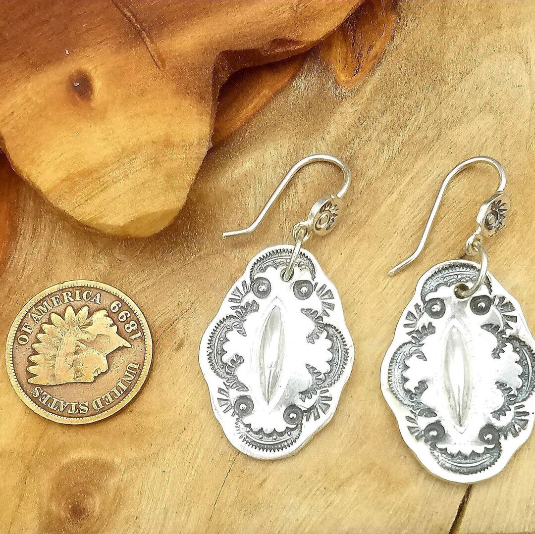 Handmade Southwestern Style Sterling Silver Earrings - Etsy