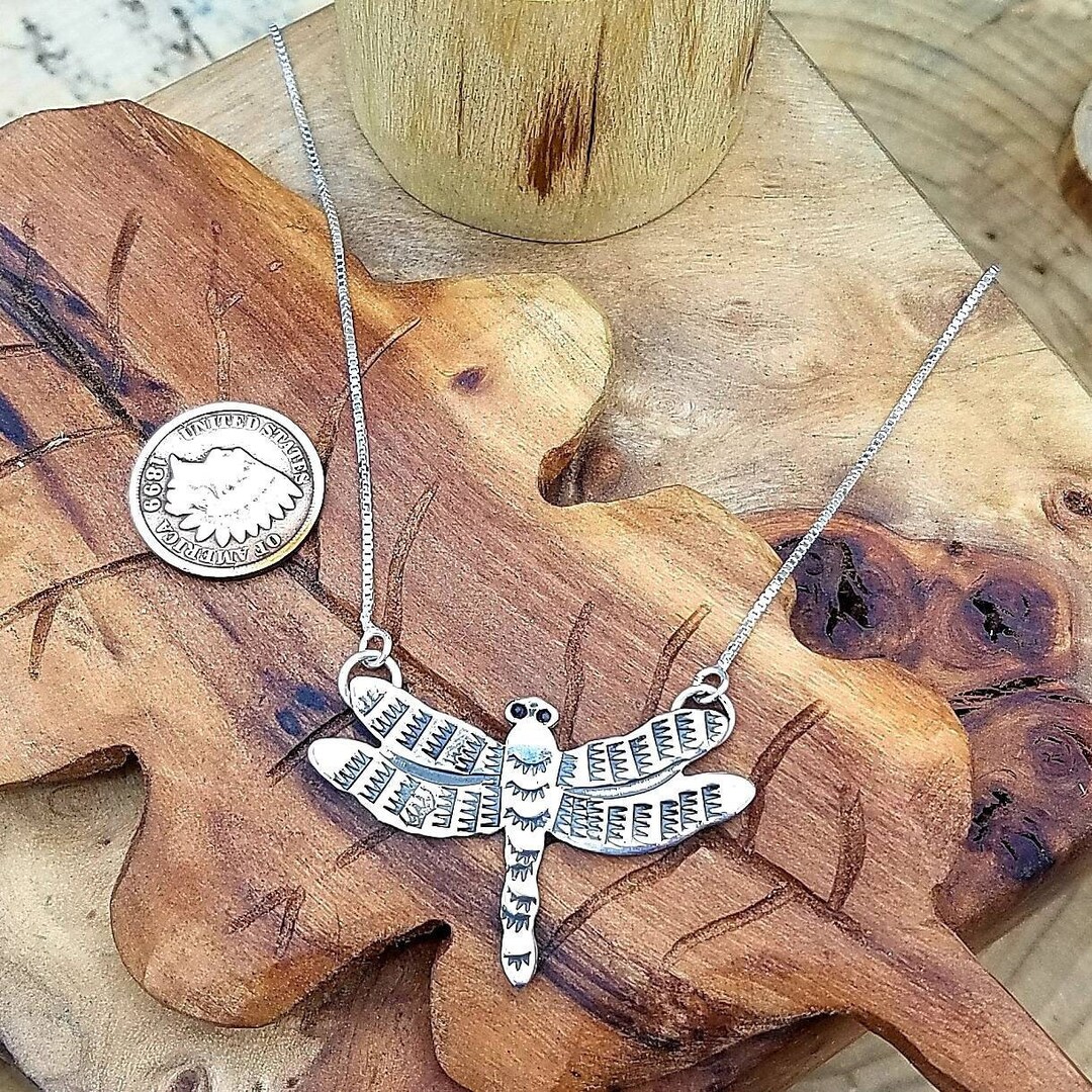 Handmade Sterling Silver Dragonfly Necklace - Etsy