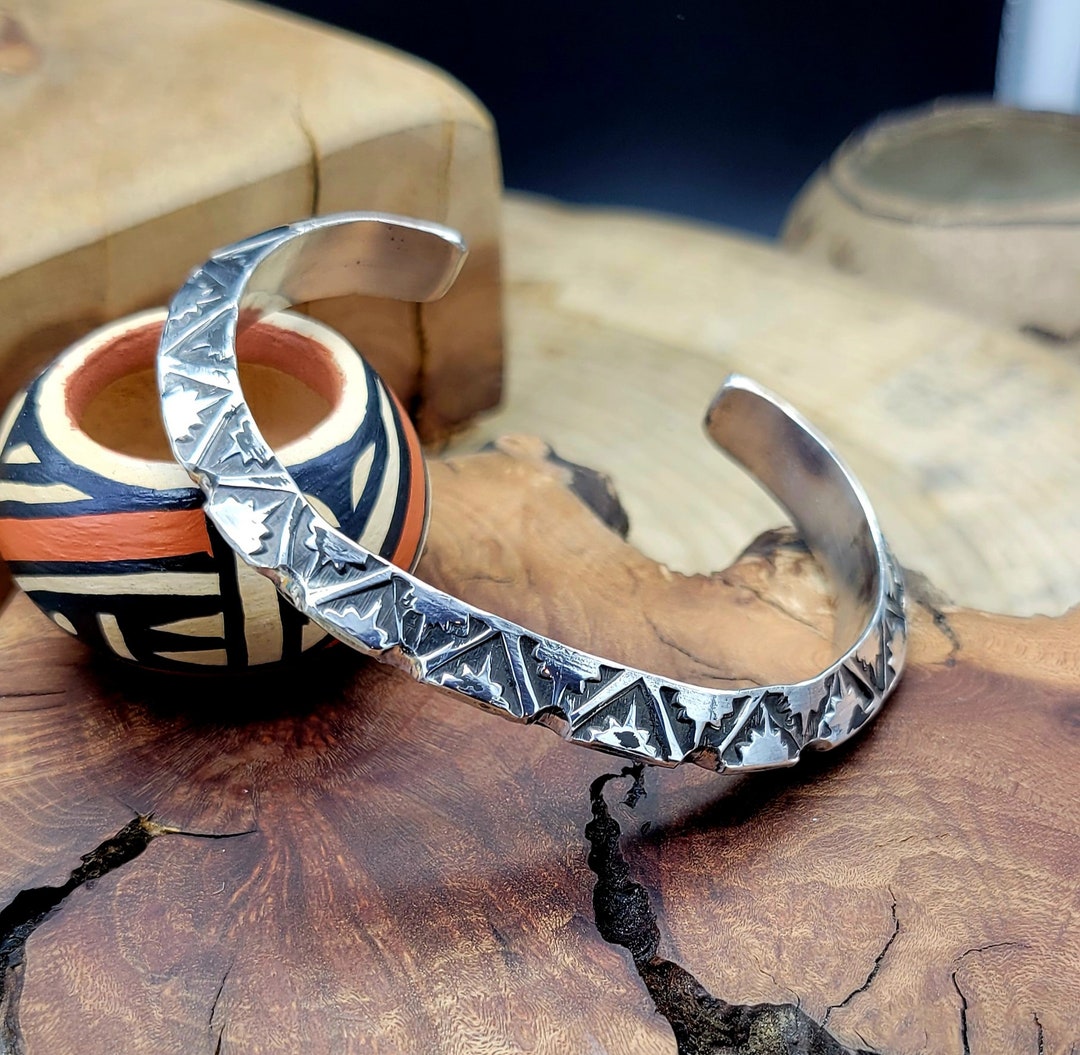 Handmade Sterling Triangle Cuff - Etsy