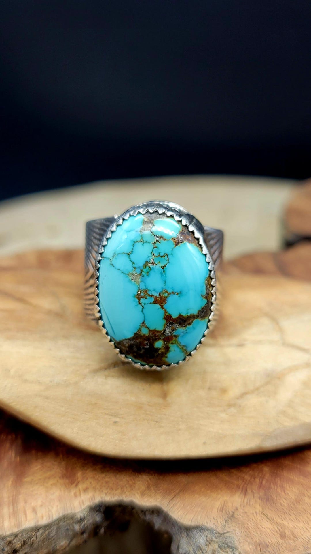 Handmade Thunderbird Turquoise Ring. Size 9. - Etsy
