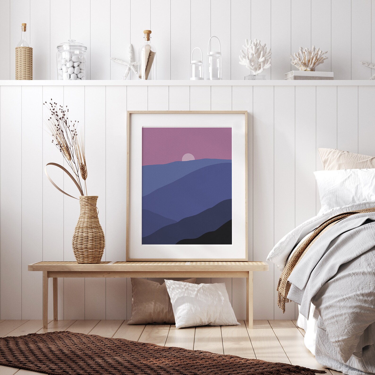 Blue & Purple Landscape Art Print Blue Ridge Mountains | Etsy