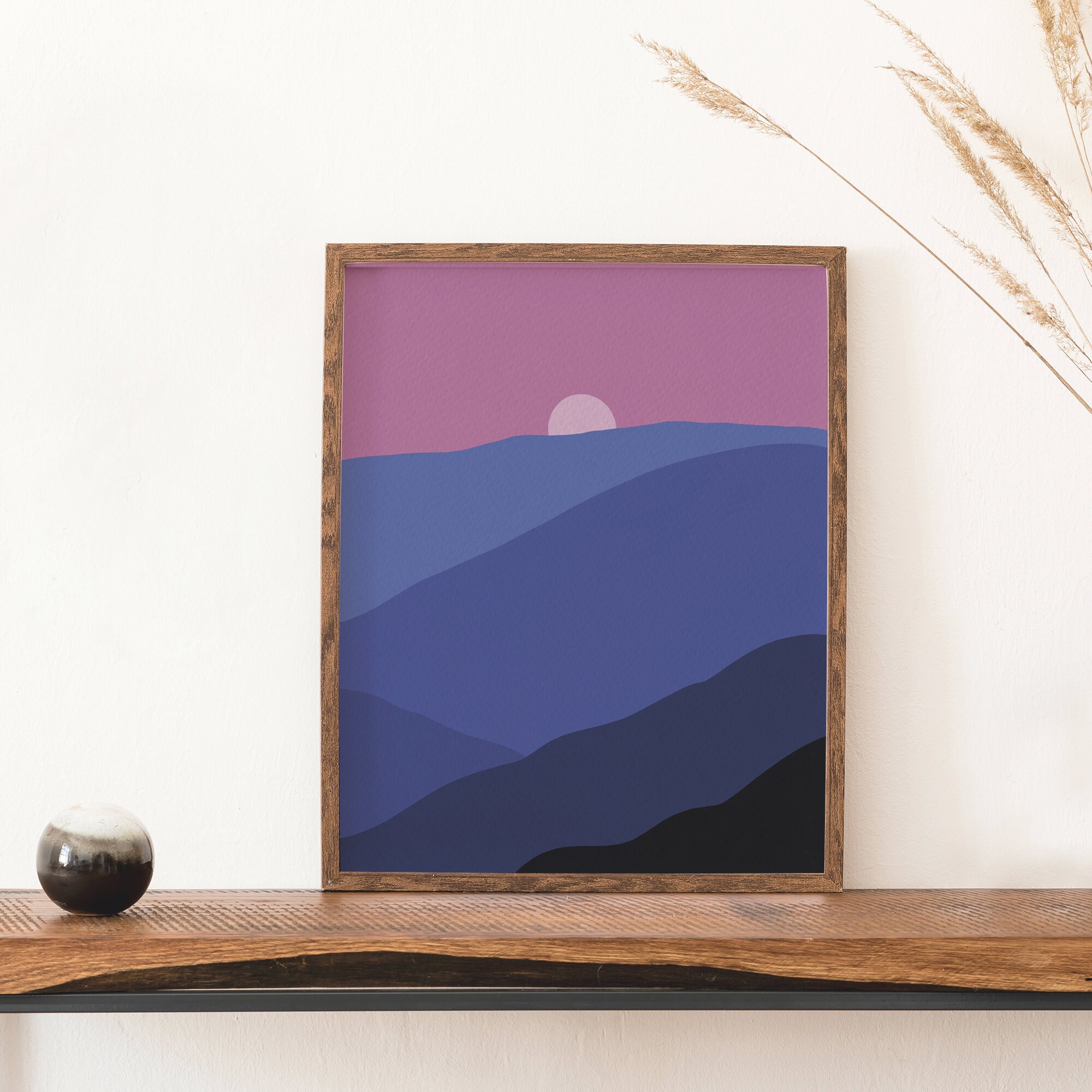 Blue & Purple Landscape Art Print Blue Ridge Mountains | Etsy