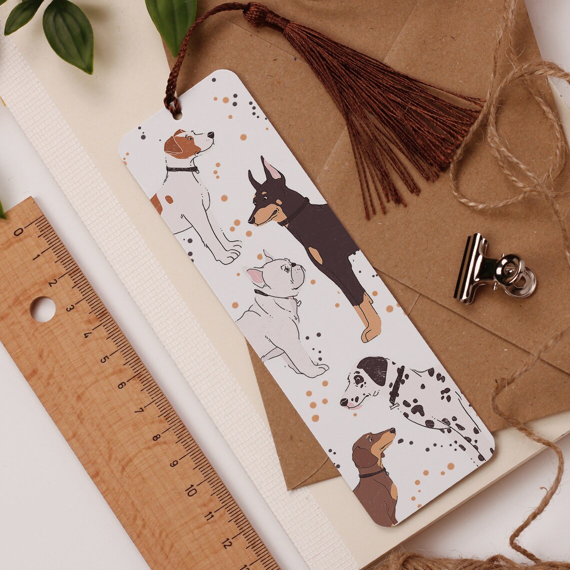 Dogs Aluminium Bookmark - Christmas Gift - Illustration Book Gadget ...