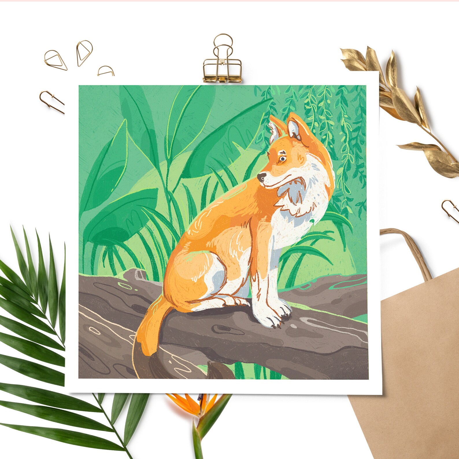 Dhole Art Print Endangered Species Animal Illustration | Etsy