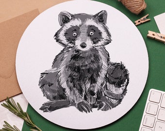 Raccoon Mouse Pad, Trash Panda Social Club Raccoon, Funny Racoon Decor ...