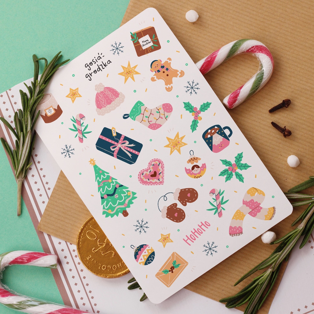 Christmas Sticker Sheet Christmas Gift Stocking - Etsy