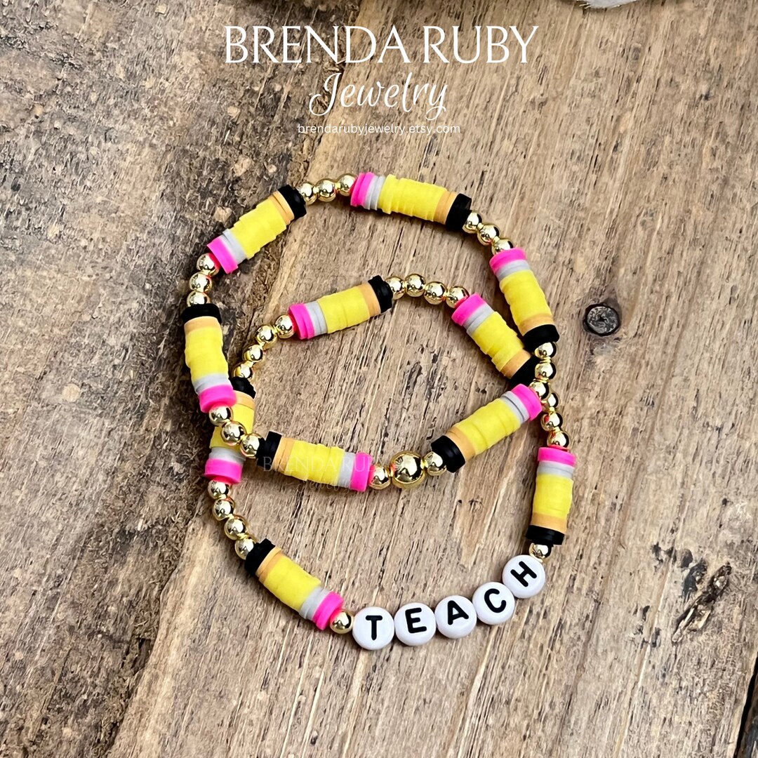 TEACH Pencil Bracelets for Teachers, Students, School Staff, Valentine's Presents for Teachers ...