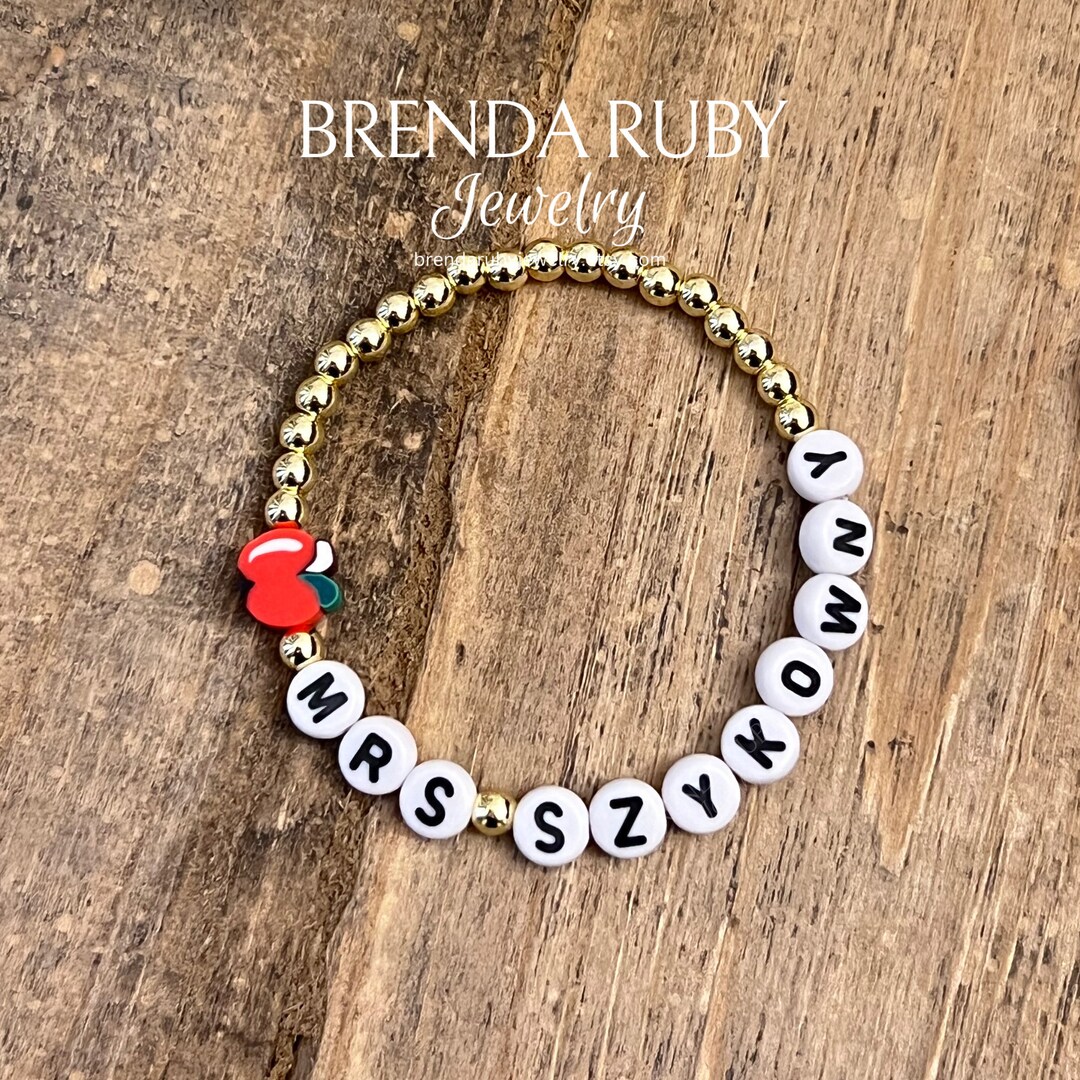 PERSONALIZED Teacher Gold Bracelets, Teacher Bracelet for Back to ...