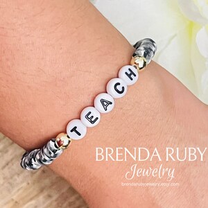 Personalized Teacher Bracelet, Composition Notebook and Pencil Bracelet for Teachers and ...